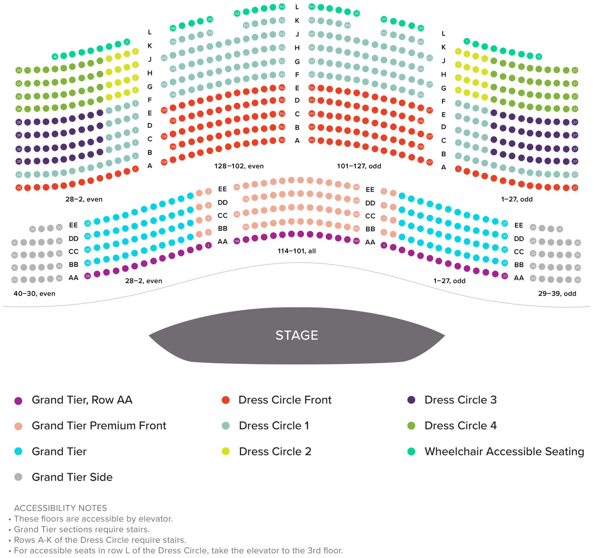 Repertory Seat Maps - San Francisco Ballet